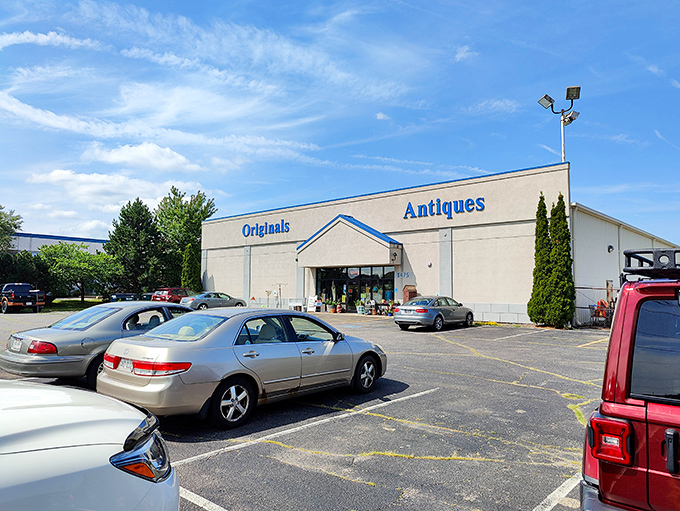 The plain exterior of Originals Mall of Antiques hides a world of discovery inside&mdash;where patience and a keen eye turn browsing into treasure hunting.