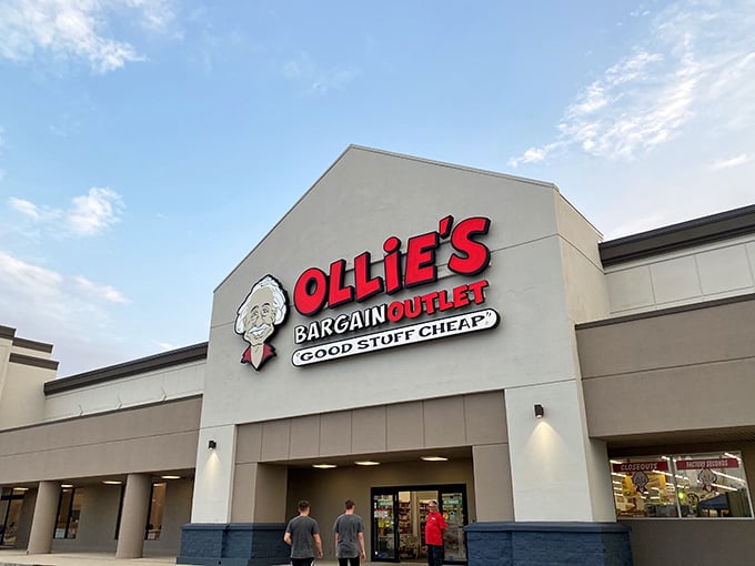 The iconic red Ollie's sign beckons like a lighthouse for the bargain-obsessed. "Good Stuff Cheap" isn't just a slogan&mdash;it's a solemn promise.