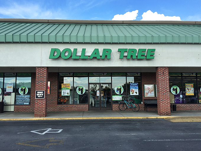 The brick facade says "respectable establishment" while the prices inside scream "financial freedom at last!"