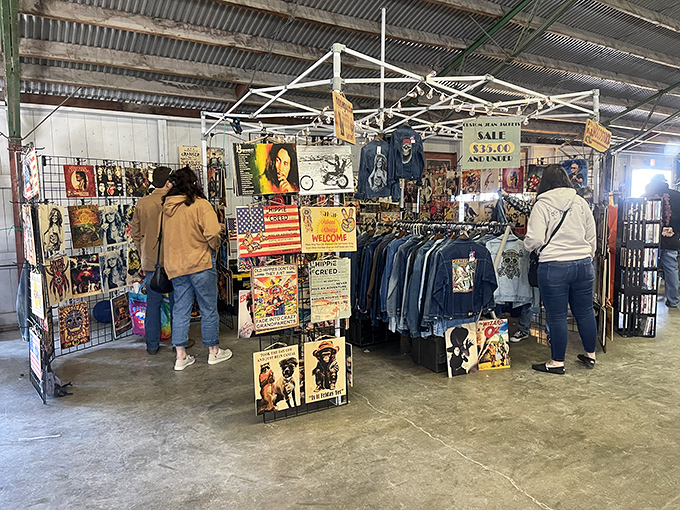 Pop culture time capsule: From Bob Marley to vintage denim, this booth transforms nostalgia into wearable art for those who believe fashion is cyclical, not disposable.