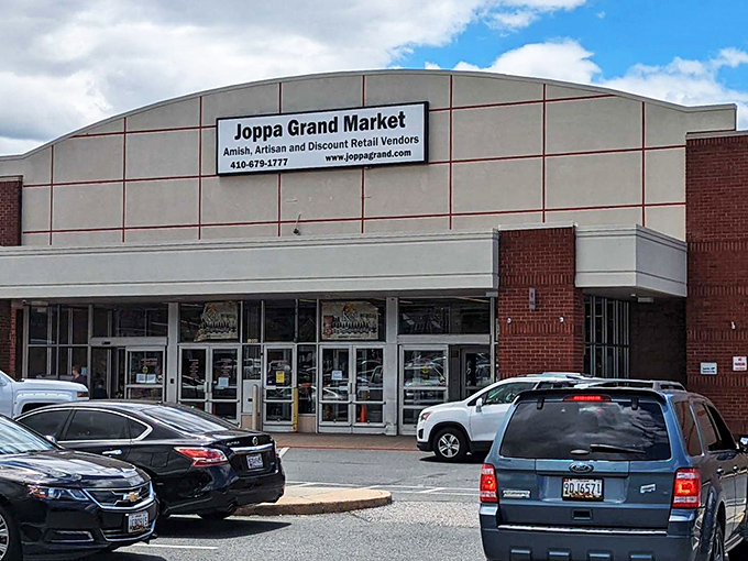 The unassuming exterior of Joppa Grand Market hides a treasure trove within, like finding a secret portal to bargain heaven in suburban Maryland.