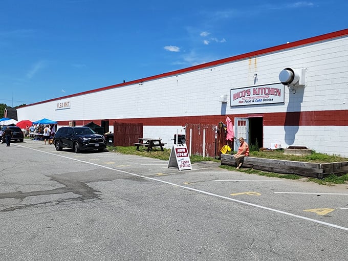 The unassuming exterior of Salem NH Flea Market hides a treasure trove within, like finding out your quiet neighbor was once in a rock band.