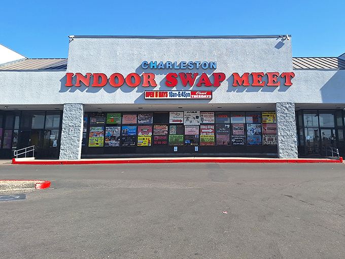 The unassuming exterior of Charleston Indoor Swap Meet hides a treasure trove within&mdash;like finding a secret portal to bargain heaven in the Nevada desert.