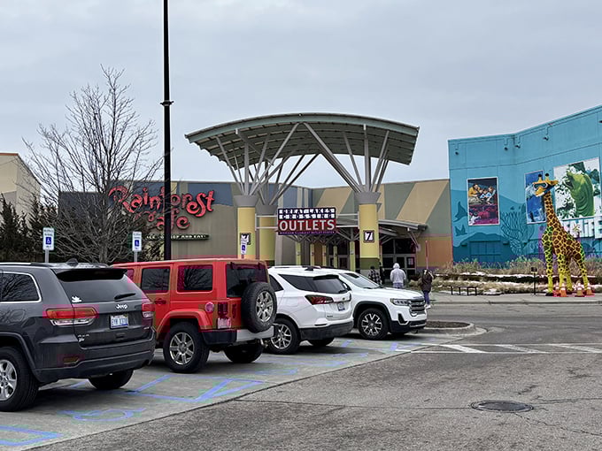 The grand entrance beckons shoppers like a retail Emerald City. Those distinctive canopies aren't just for show&mdash;they've saved countless Michigan hairdos from unexpected rain showers.
