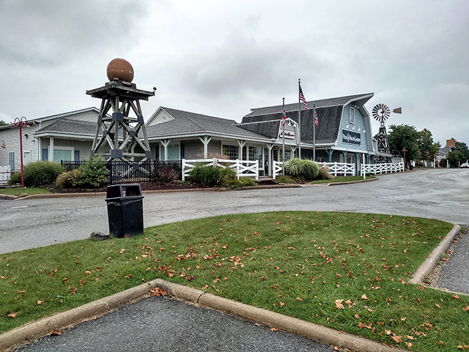 The charming farm-inspired architecture at Aurora Farms Premium Outlets proves that bargain hunting doesn't have to happen in a concrete jungle.