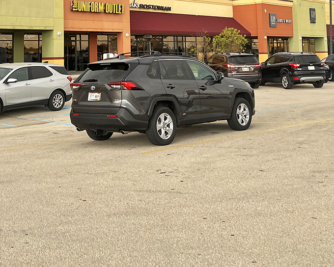 The colorful storefronts of Johnson Creek Premium Outlets welcome bargain hunters like a retail oasis in the Wisconsin landscape.