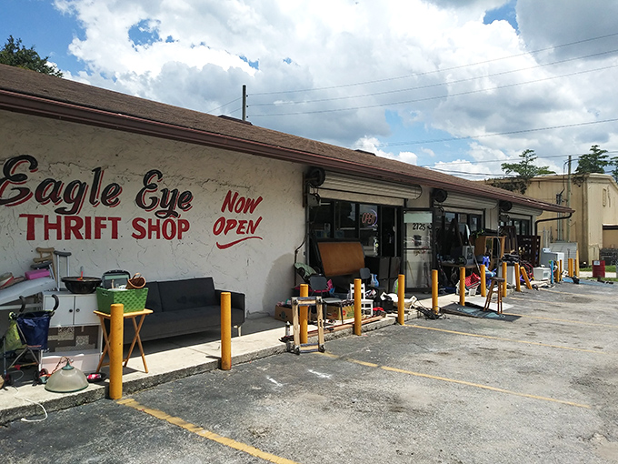 The plain exterior of Eagle Eye Thrift Shop proves you don&rsquo;t need glitz to find gold&mdash;just a sharp eye and a love for the hunt.