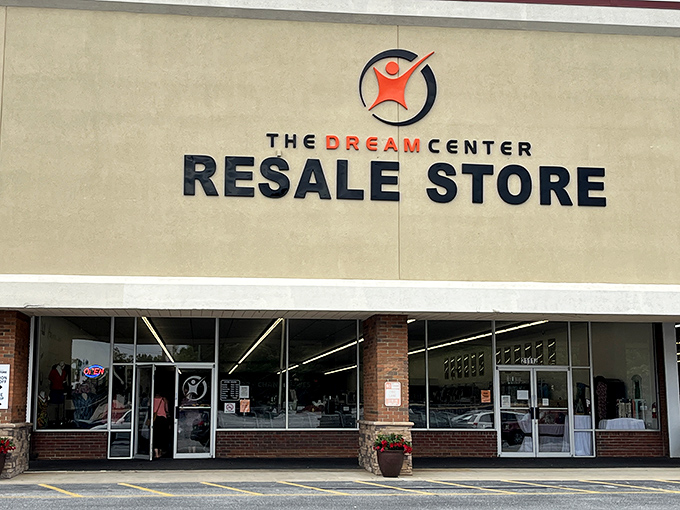 The Dream Center Resale Store's welcoming facade promises treasure hunting adventures that'll have you texting friends: "Cancel our plans, I've found retail nirvana!"