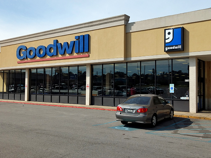 That iconic blue Goodwill sign&mdash;like a beacon for bargain hunters and treasure seekers across Saline County.