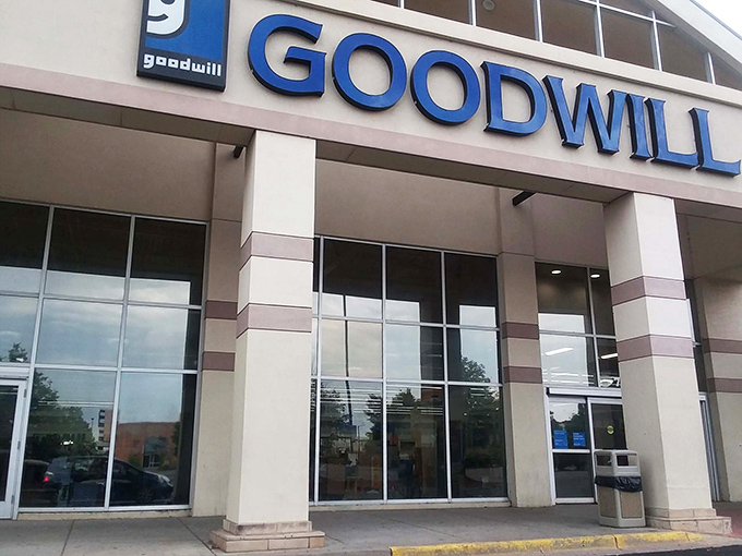 The unassuming exterior belies the treasure trove within. Like a Vegas casino, this Goodwill keeps its windows minimal so you'll lose track of time inside.