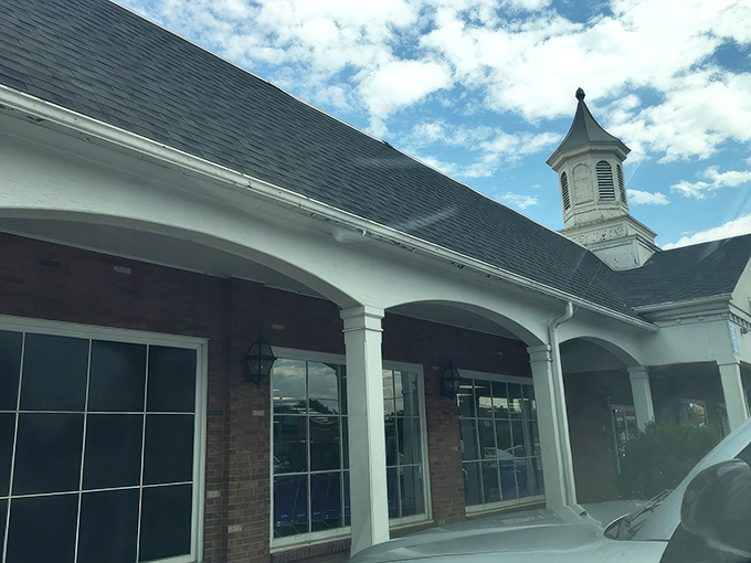 The colonial-style architecture with its distinctive cupola makes this Goodwill look more like a New England town hall than a thrift paradise.