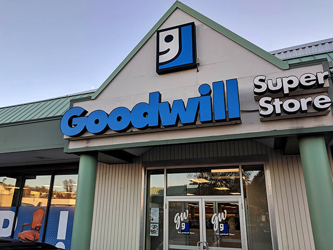 That iconic smiling face logo welcomes bargain hunters to Goodwill's Norwalk Super Store, where fashion dreams come true without emptying your wallet.