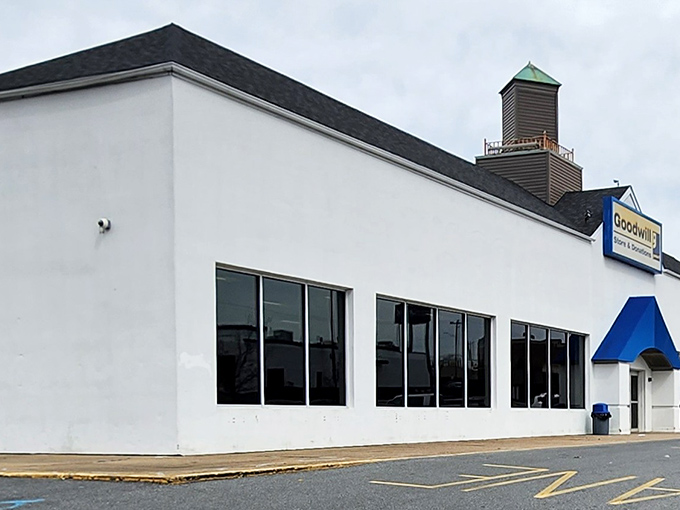 That iconic blue smile welcomes treasure hunters to this Kirkwood Highway landmark. Budget-friendly adventures await inside this unassuming exterior.
