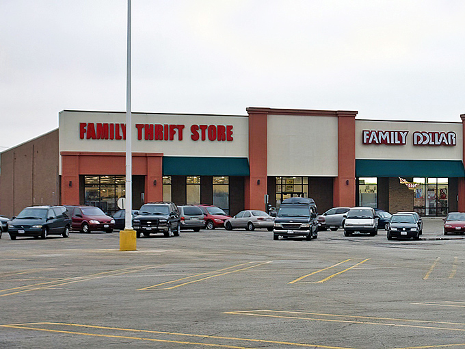 The iconic red lettering beckons like a siren song to bargain hunters across Chicago's southwest side. Treasure awaits!