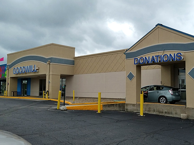 The beige and blue exterior might not scream "treasure trove," but inside this unassuming building, bargain hunters find their Shangri-La daily.