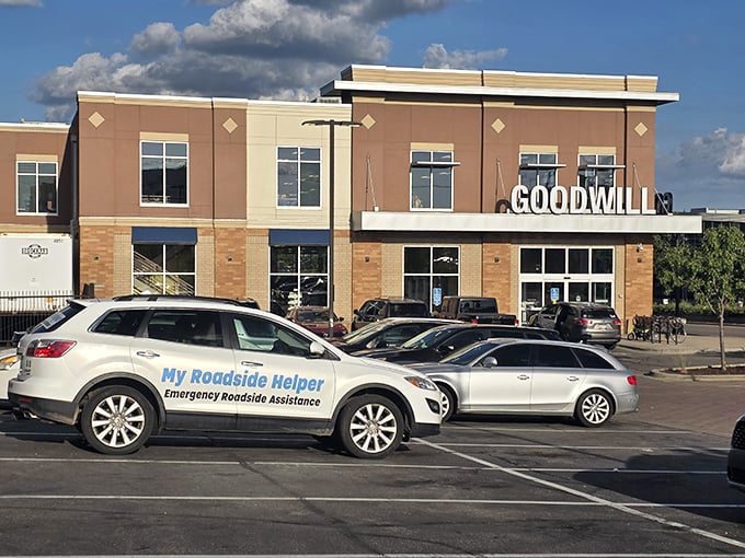 The modern fa&ccedil;ade of St. Paul's Goodwill beckons like a retail oasis, promising treasures within those brick walls that would make any bargain hunter's heart race.