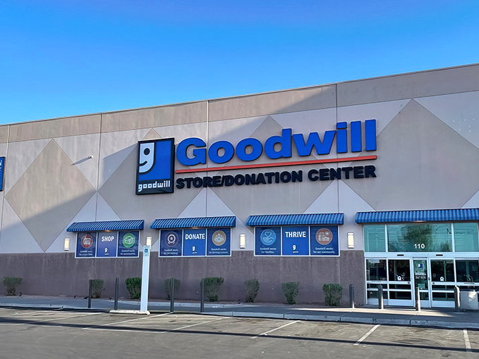 The mothership of second chances beckons from West Sahara Avenue, where treasures await their next adventure.