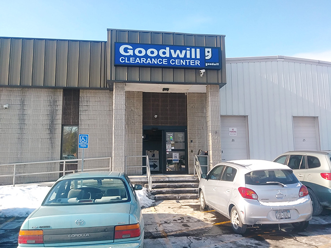 Another angle reveals this temple of thrift, where your shopping cart becomes a treasure chest on wheels.