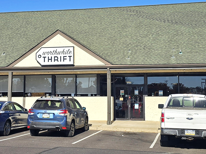 The unassuming exterior of Worthwhile Thrift belies the treasure trove within&mdash;like finding out your quiet neighbor was secretly a rock star all along.