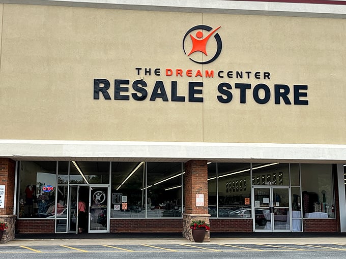 The Dream Center Resale Store's welcoming facade promises treasure hunting adventures that won't break the bank. Bargain paradise awaits!