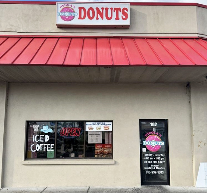 The unassuming exterior of Nicola's Donuts hides a world of sugary wonders, like finding the entrance to Willy Wonka's factory in a strip mall.