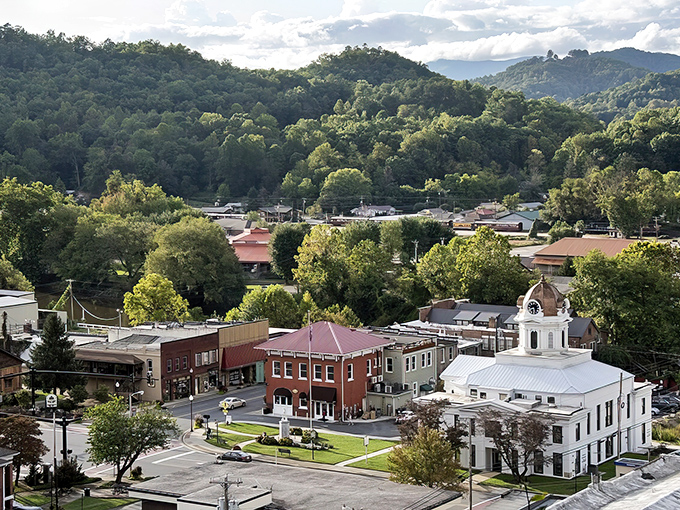 Bryson City nestles into the Smoky Mountains like it was always meant to be there, a perfect small-town postcard come to life.