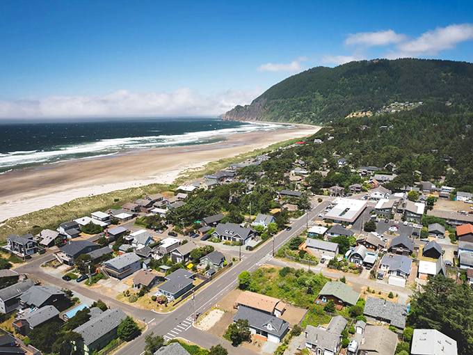 Manzanita's sweeping coastline is nature's masterpiece. Neahkahnie Mountain stands guard over this pristine beach paradise, where ocean meets forest in perfect harmony.