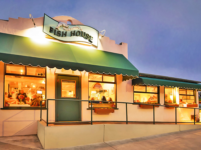 The unassuming exterior of Monterey's Fish House belies the culinary treasures within. That green awning might as well be a beacon for seafood lovers.
