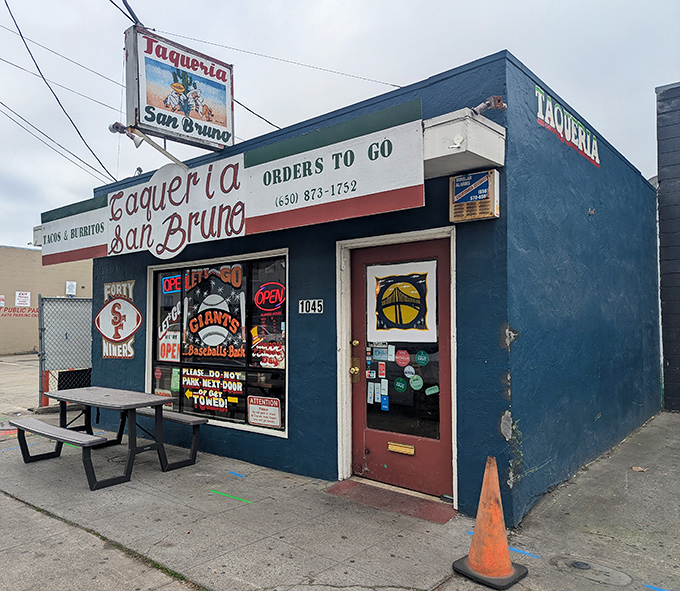 The unassuming blue exterior of Taqueria San Bruno might not stop traffic, but the flavors inside have been causing voluntary gridlock for years.