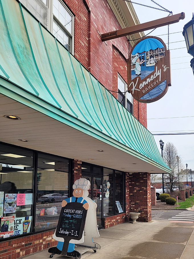 That turquoise awning and vintage sign aren't just charming &ndash; they're a beacon calling you toward carbohydrate paradise.