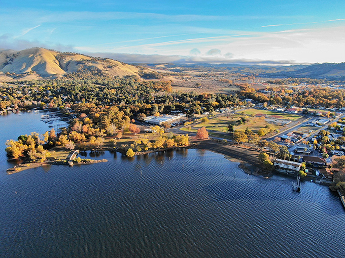Clear Lake stretches out like nature's welcome mat, with golden hills embracing the shoreline. California retirement with a view that never gets old.