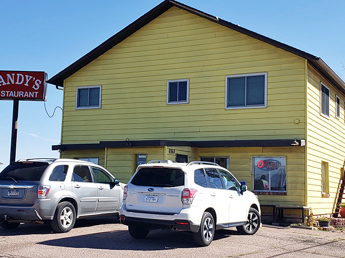 The sunshine-yellow exterior of Sandy's isn't just a building&mdash;it's a breakfast beacon calling to hungry souls across Colorado Springs.