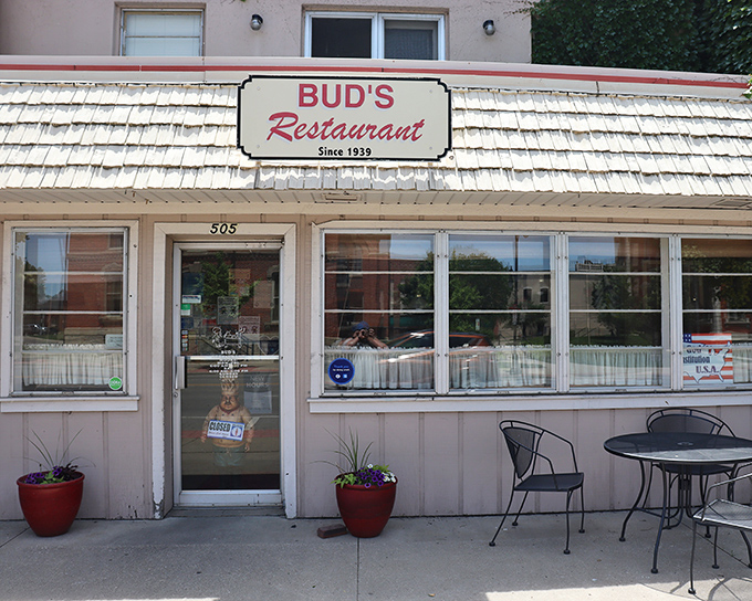 The unassuming facade of Bud's Restaurant in Defiance hides culinary treasures that locals have cherished since 1939. Small-town magic at its finest.