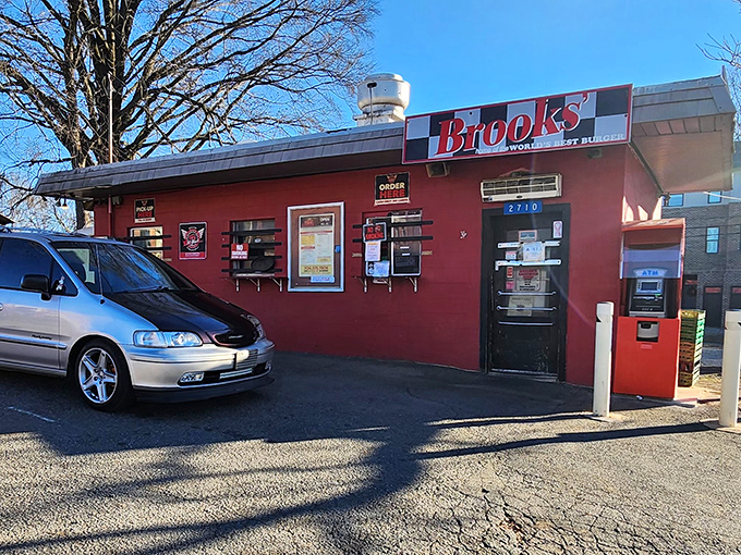 That iconic checkered sign promises burger paradise ahead. No fancy architectural flourishes needed when what's inside is this good.
