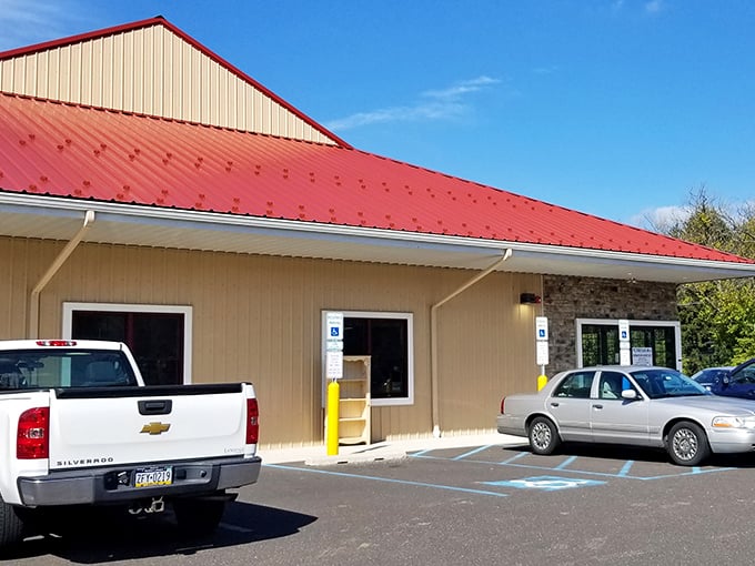 Nova Thrift Shop's distinctive red roof beckons like a beacon to bargain hunters across Perkasie. Treasure awaits beneath that cherry-topped exterior.