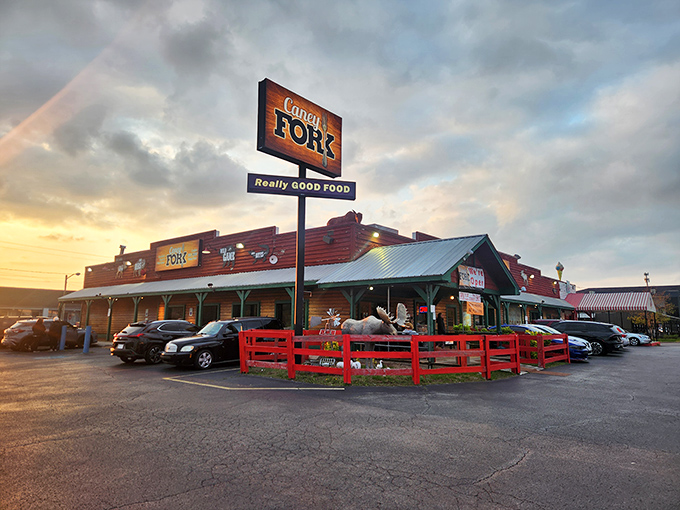 That sunset glow on Caney Fork's exterior isn't just good lighting—it's nature's way of highlighting where your next food adventure begins.