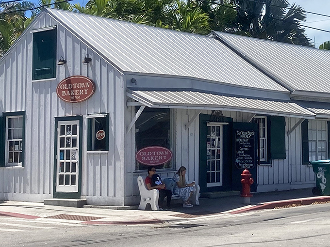 The quintessential Key West charm: Old Town Bakery's white clapboard exterior with green shutters looks like it should come with its own Jimmy Buffett soundtrack.