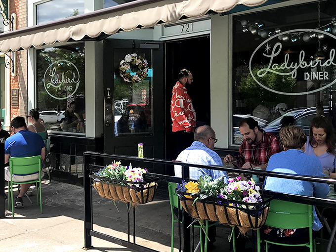 The sidewalk seating at Ladybird Diner isn't just charming&mdash;it's where Lawrence locals gather to debate Jayhawks basketball while waiting for pie that's worth every minute.