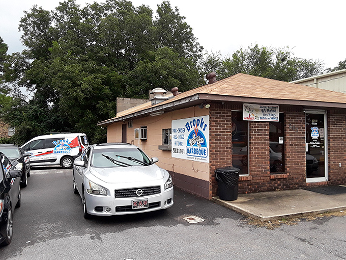 The unassuming brick exterior of Brooks Barbecue proves once again that the best BBQ joints don't need fancy facades&mdash;just smoke signals and hungry customers.