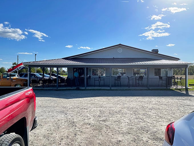 The unassuming exterior of 73 Grill in Wilmington, with its proudly waving American flag, promises honest food without pretense&mdash;the best kind of roadside discovery.