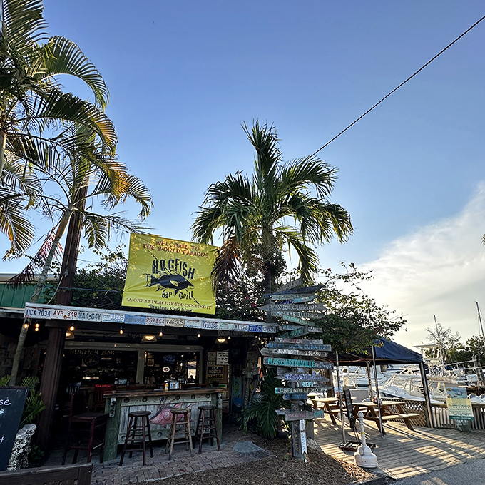 Where boats meet breakfast and lunch meets leisure. The waterfront view at Hogfish Bar & Grill offers front-row seats to authentic Keys marina life.