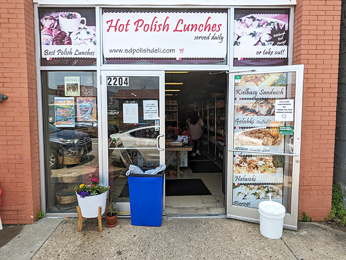 The unassuming brick storefront promises no frills, just thrills for your taste buds. Polish culinary magic happens behind that simple "Hot Polish Lunches" sign.
