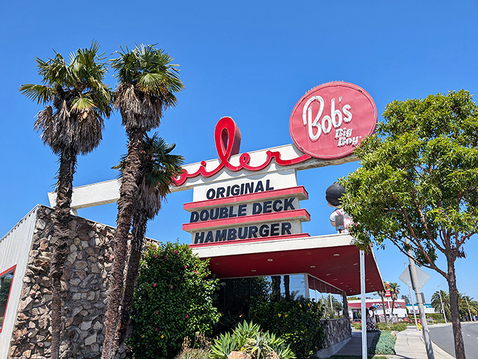That iconic Big Boy sign against the California blue sky isn't just a logo&mdash;it's a beacon of burger bliss calling you home.
