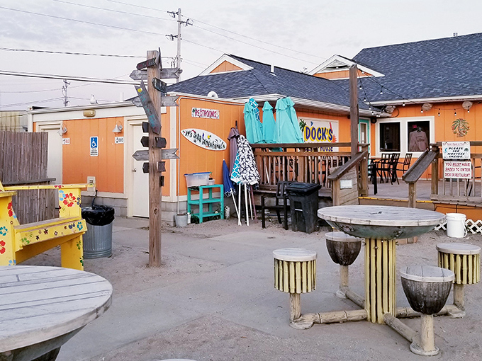 The sandy patio at Dock’s Beach House brings easygoing island vibes to Ohio’s north shore—a laid-back escape made for sunny afternoons by the lake.