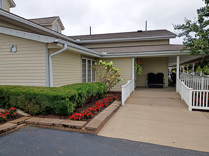 The white farmhouse exterior of Dutch Valley Restaurant promises what every good Amish country establishment should: calories that are absolutely worth the drive.