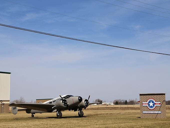 Like a sentinel from another era, this vintage aircraft stands guard outside the Champaign Aviation Museum, inviting visitors to step back in time.
