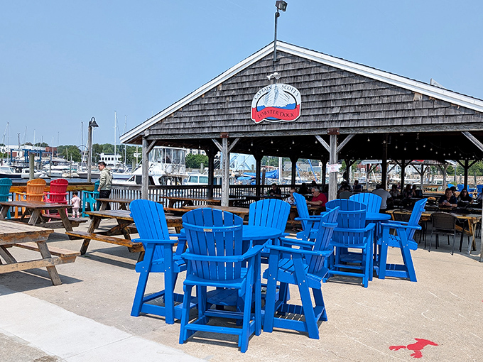 The weathered shingles and bright blue Adirondack chairs promise a seafood experience untouched by pretension&mdash;just pure coastal bliss.