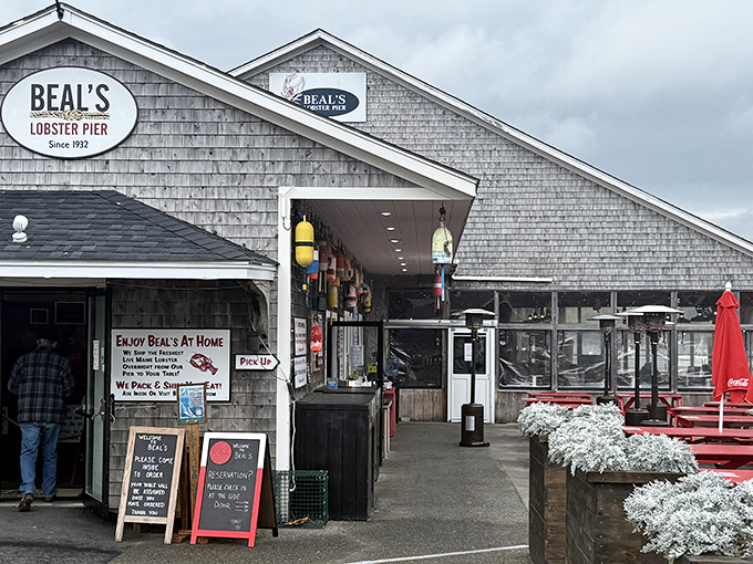The weathered gray shingles of Beal's Lobster Pier aren't trying to impress anyone&mdash;they're too busy housing some of Maine's finest seafood treasures.