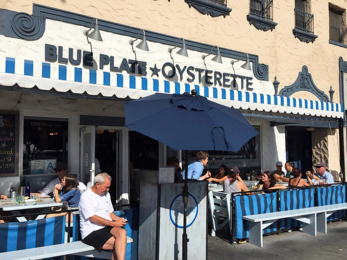 Those blue and white stripes aren't just pretty&mdash;they're a beacon calling you to seafood paradise on Ocean Avenue.