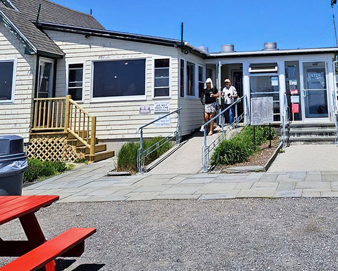 The unassuming exterior of The Lobster Shack at Two Lights belies the culinary treasures within. Maine's coastal magic in architectural form.